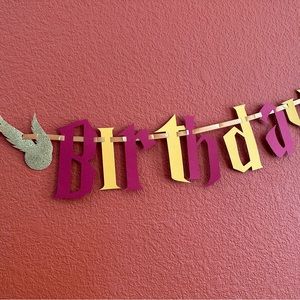 Party Supplies | Harry Potter Happy Birthday Sign Gryffindor Colors ...